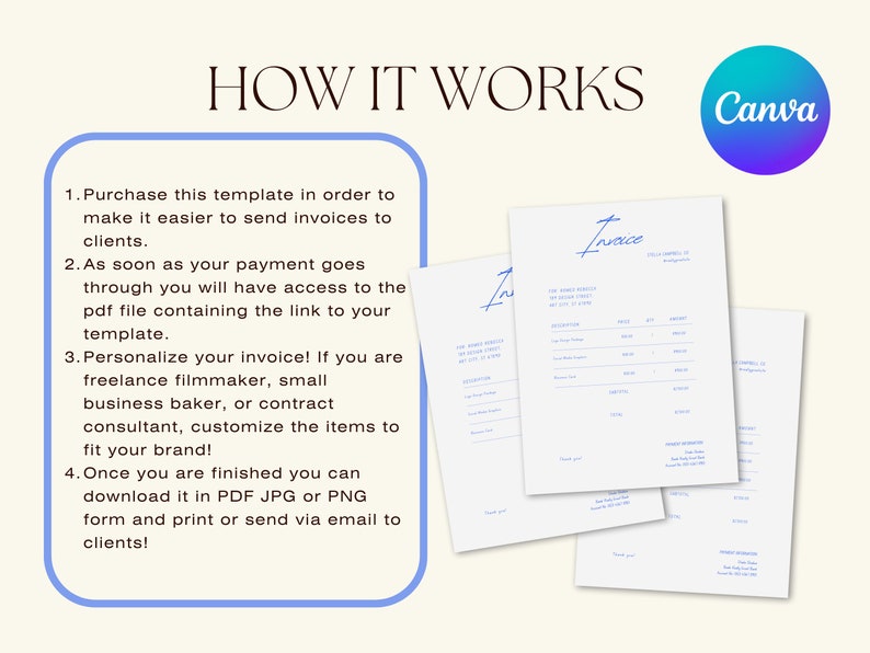 Handwritten Small Business Invoice Template for Bakers, Pastry Chefs ...