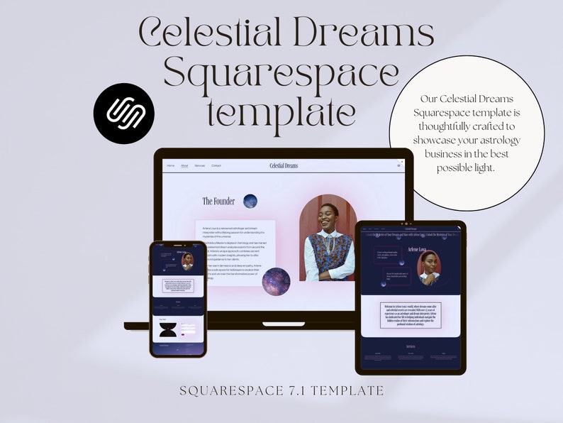 Squarespace Template, Squarespace 7.1 Template, Astrology, Spiritual ...