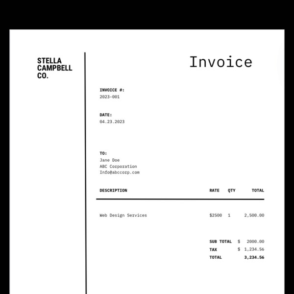 Invoice Template - Etsy