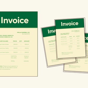 Customizable Small Business Invoice - Printable Receipt Template - Etsy