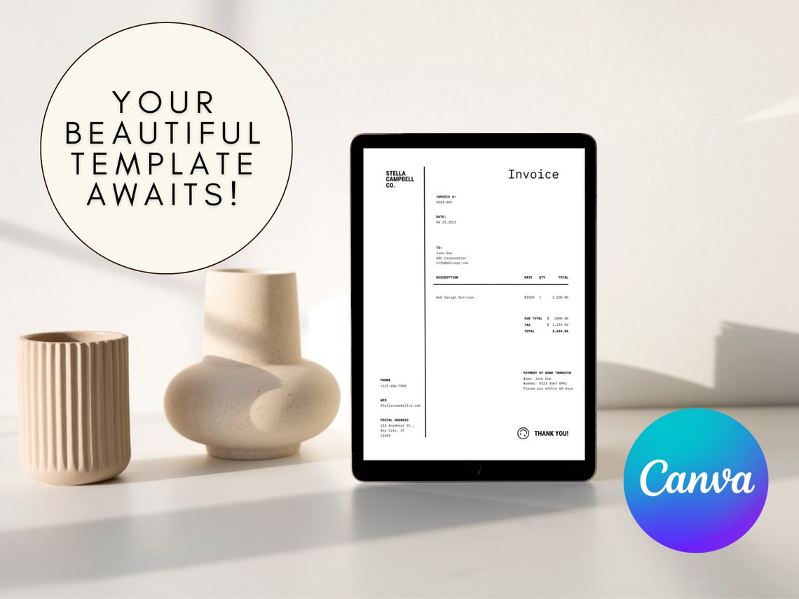 Minimalistic Fun Invoice Template - Etsy