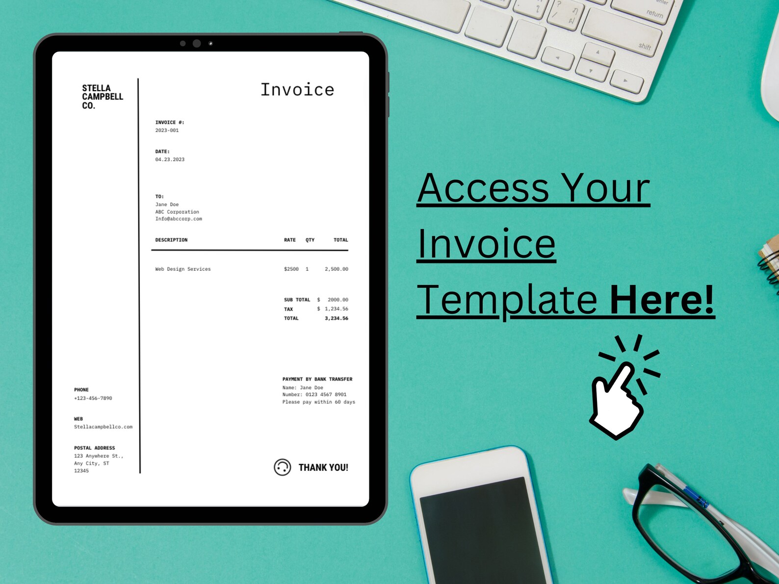 Minimalistic Fun Invoice Template - Etsy