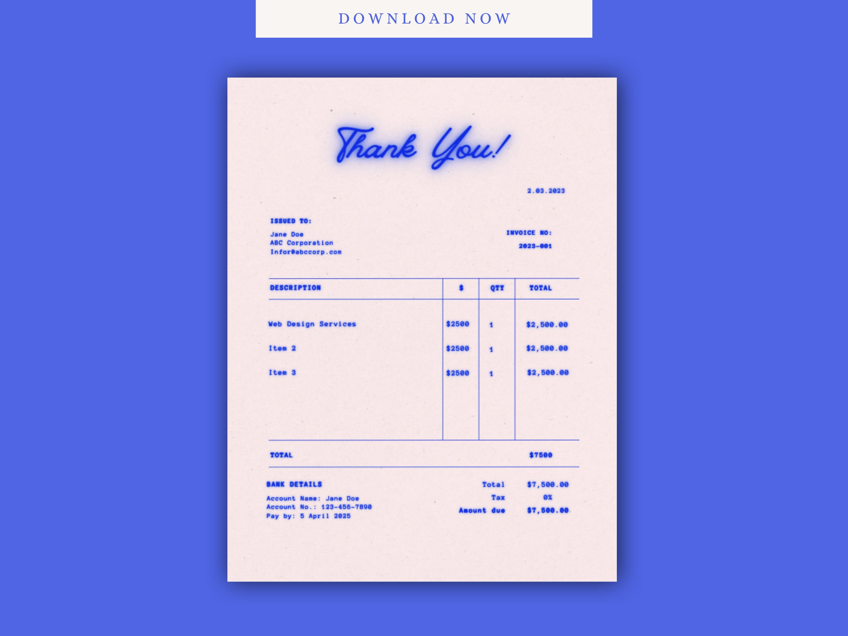 Vintage Invoice Template, Small Business Invoice, Canva Template ...