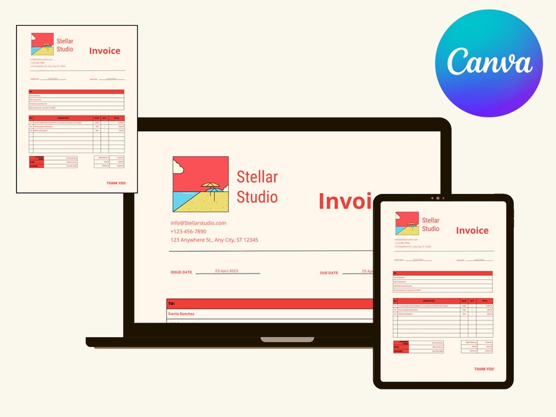 Detailed Creative & Customizable Invoice Template for Illustrators ...