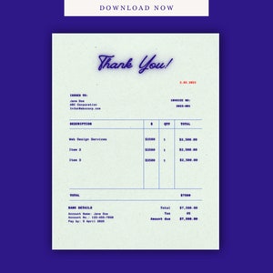 Vintage Invoice Template, Small Business Invoice, Canva Template ...