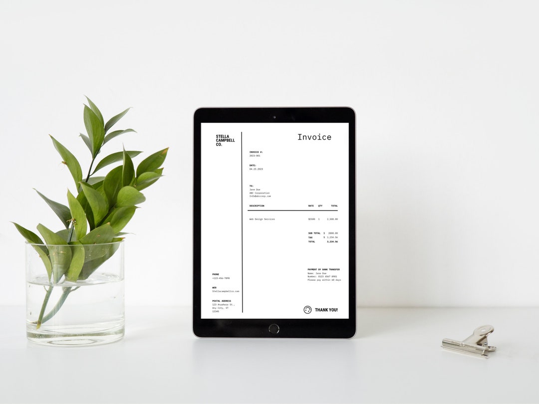 Minimalistic Fun Invoice Template - Etsy