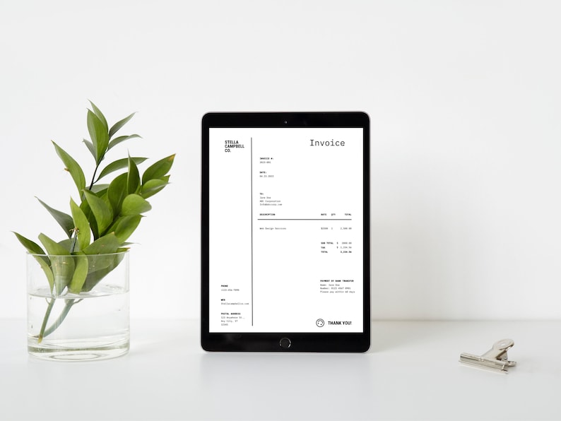 Minimalistic Fun Invoice Template - Etsy