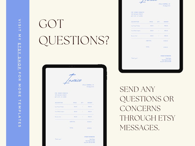 Handwritten Small Business Invoice Template for Bakers, Pastry Chefs ...