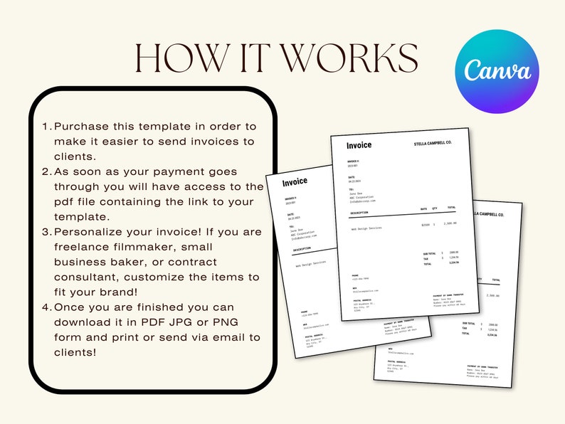 Minimalistic Invoice Template - Etsy