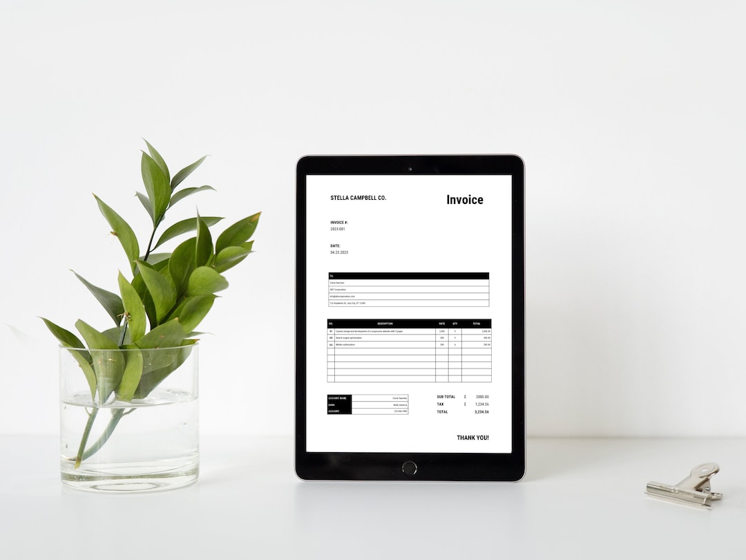 Detailed and Organized Traditional Invoice Template - Etsy