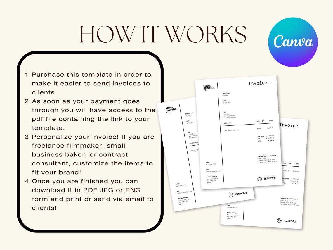 Minimalistic Fun Invoice Template - Etsy