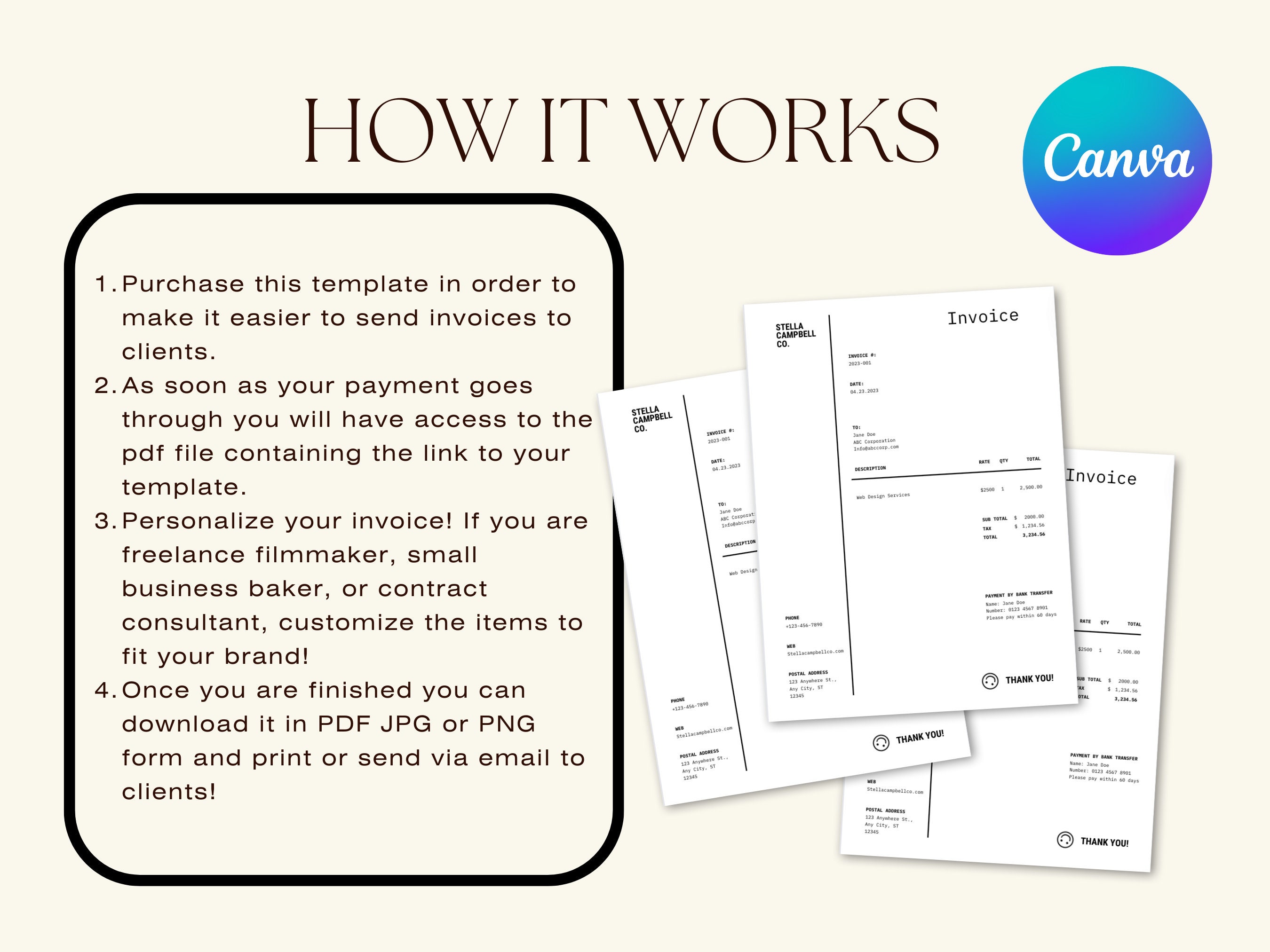 Minimalistic Fun Invoice Template - Etsy