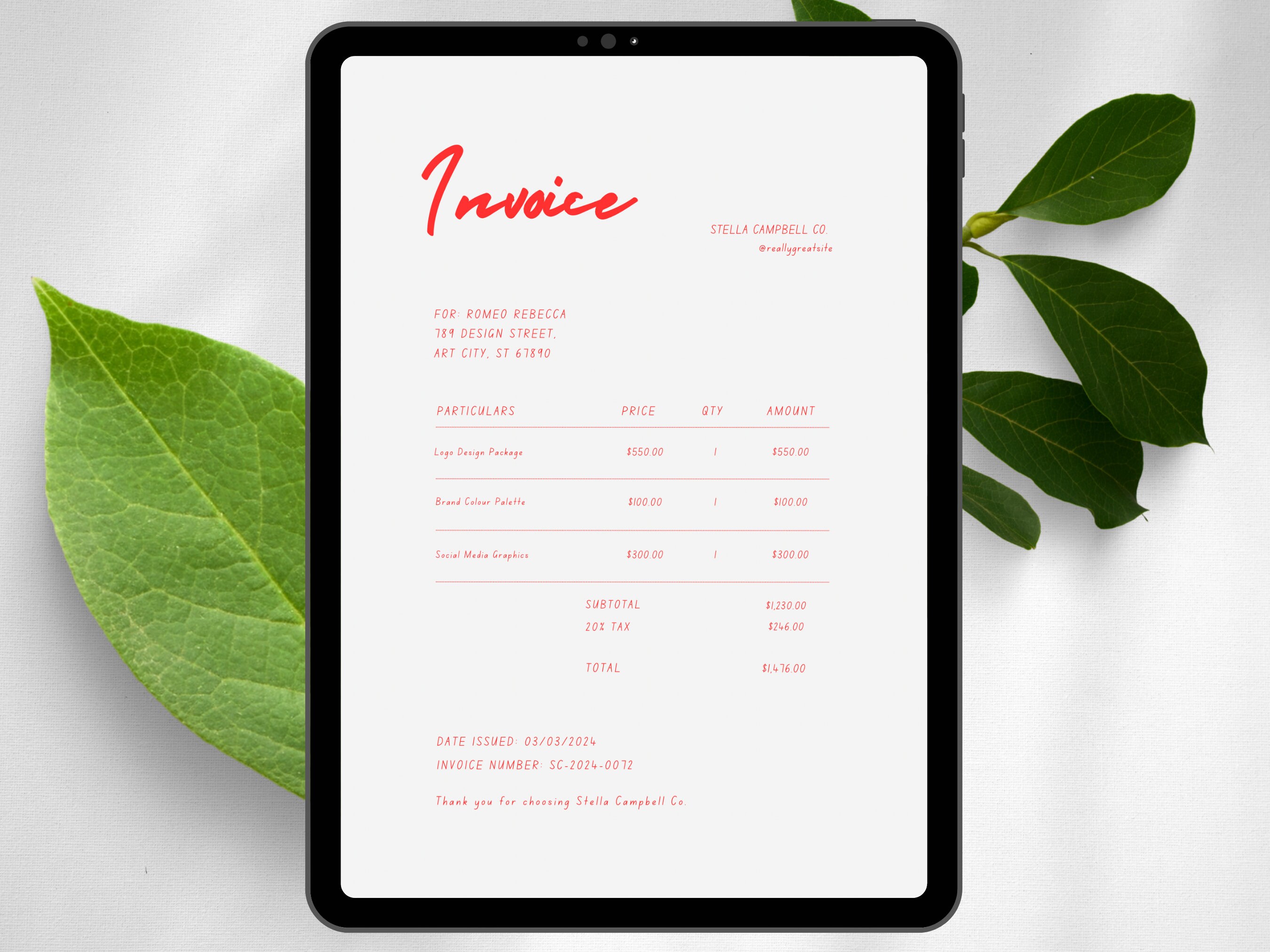 Modern Art Deco Freelancer Billing Invoice Template - Etsy