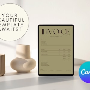 Neutral Minimalist Editable Invoice Receipt - Etsy