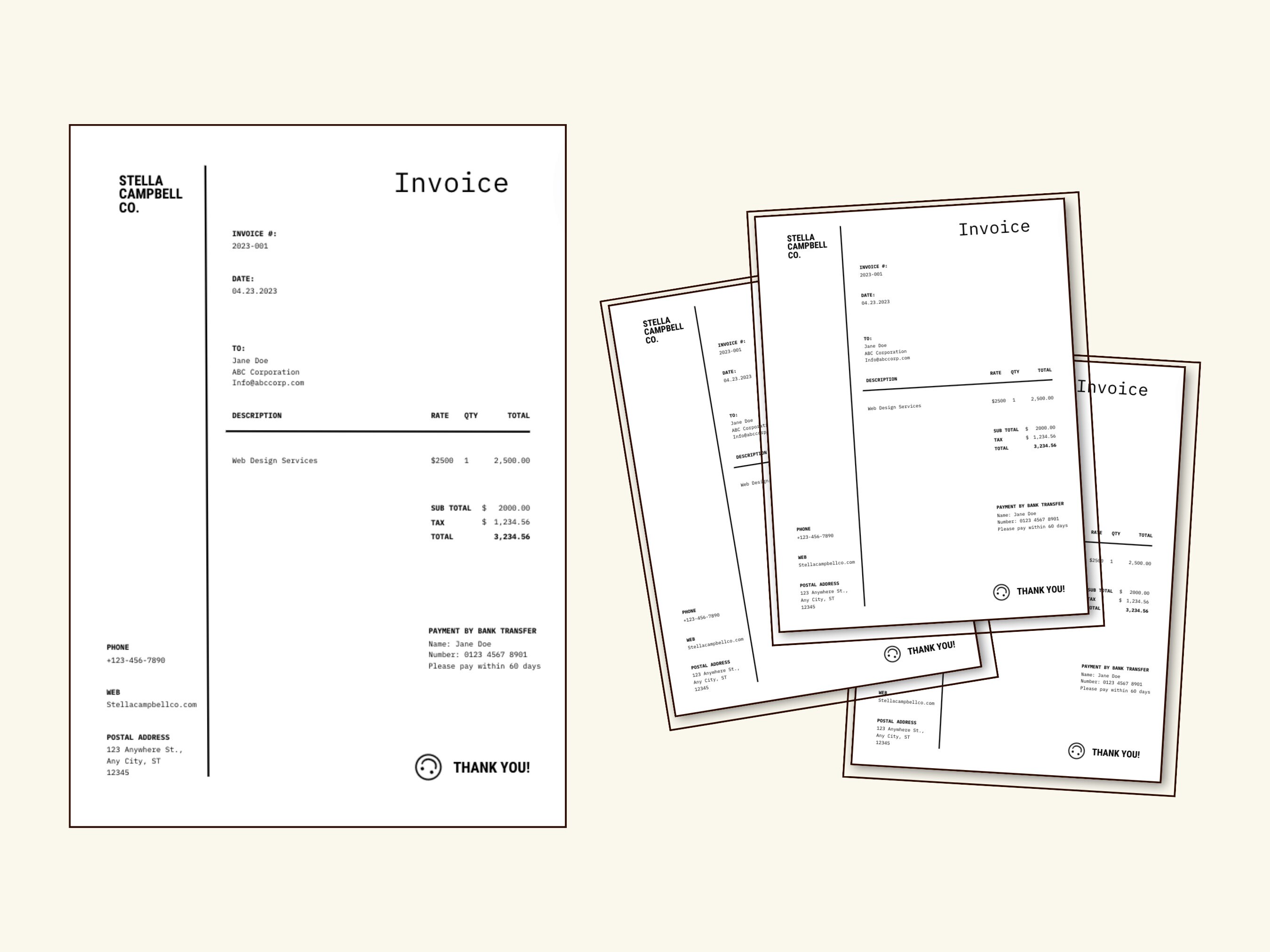 Minimalistic Fun Invoice Template - Etsy