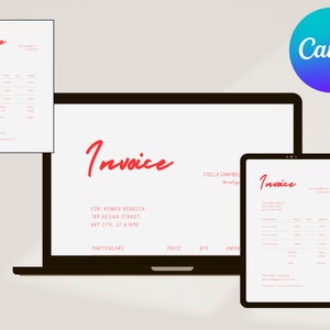 Modern Art Deco Freelancer Billing Invoice Template - Etsy