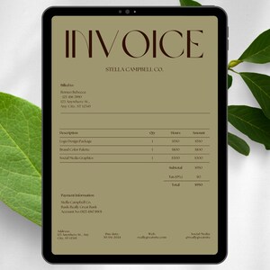 Neutral Minimalist Editable Invoice Receipt - Etsy