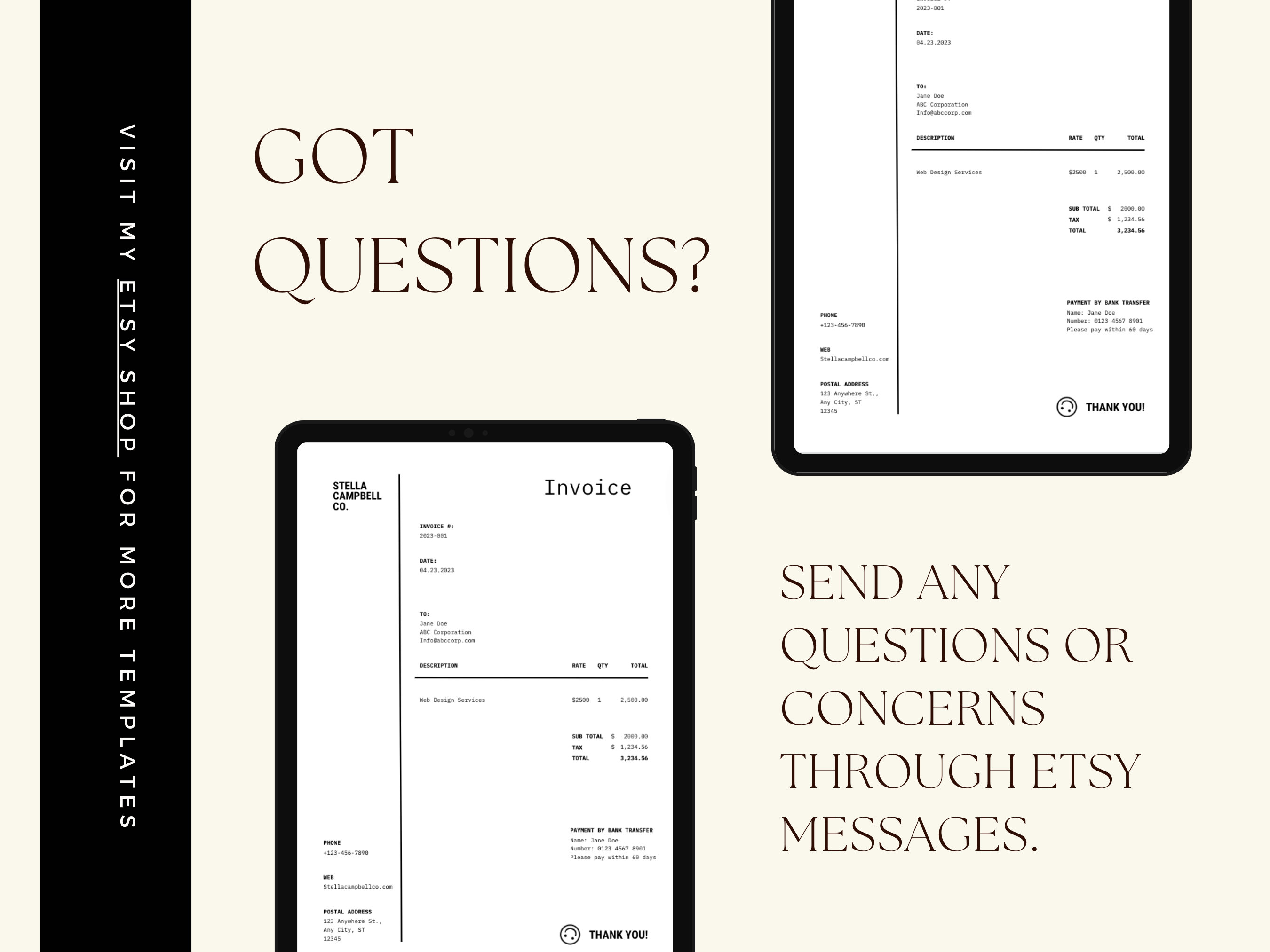 Minimalistic Fun Invoice Template - Etsy