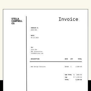Minimalistic Fun Invoice Template - Etsy