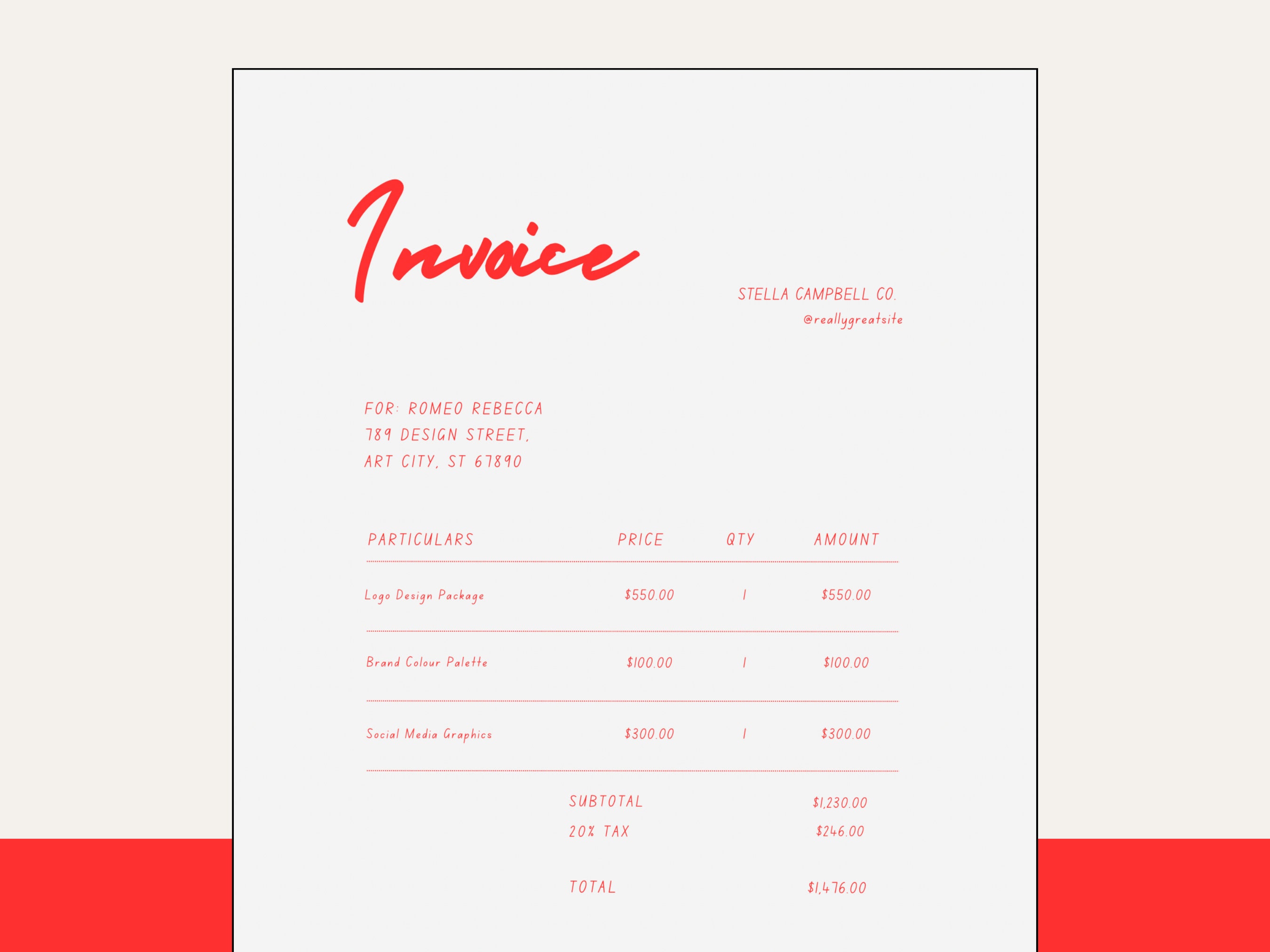 Modern Art Deco Freelancer Billing Invoice Template - Etsy