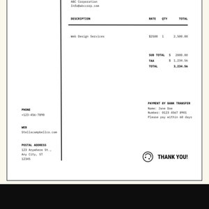 Minimalistic Fun Invoice Template - Etsy