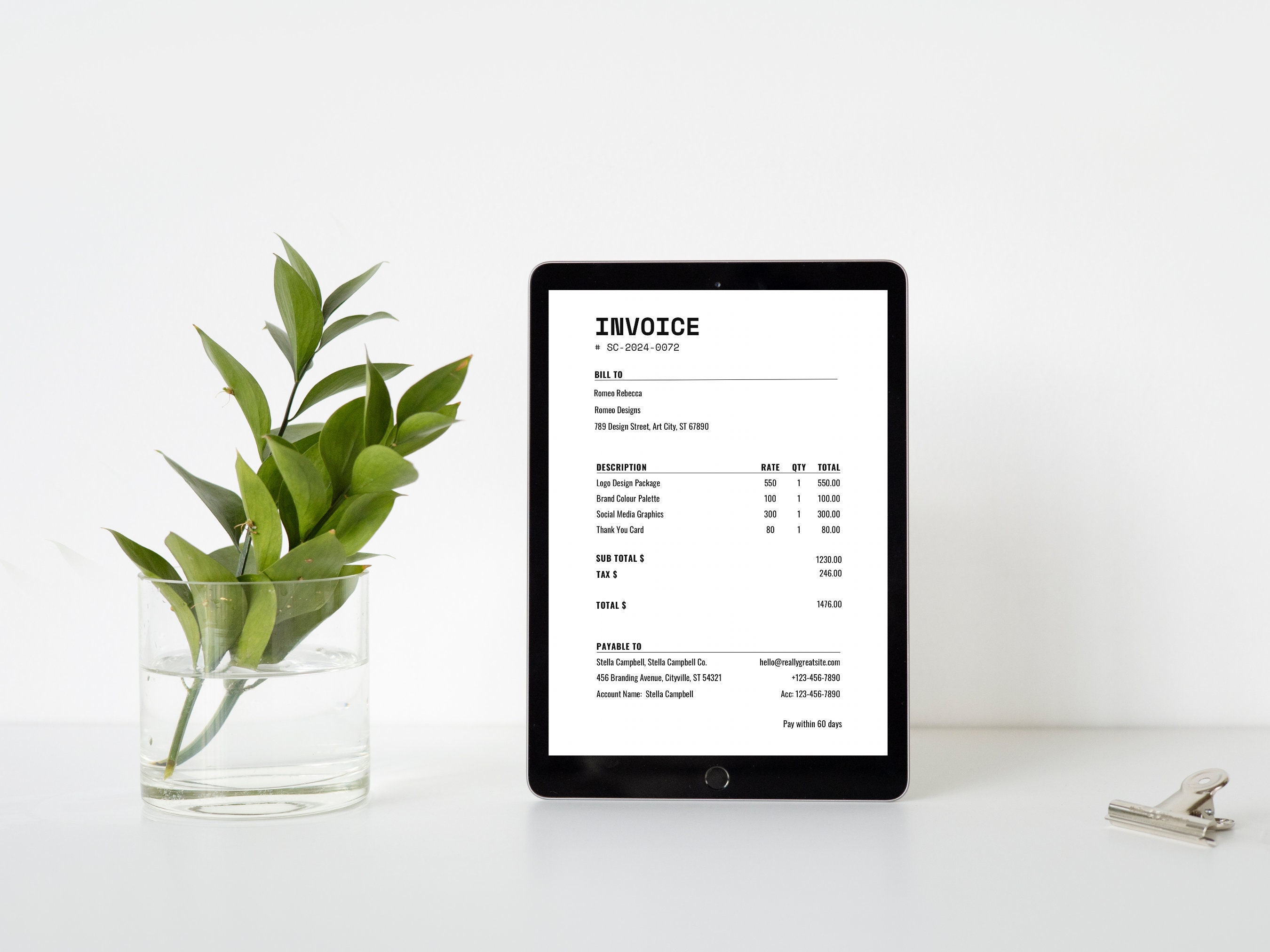 Printable Billing Template - Custom Business Invoice - Etsy