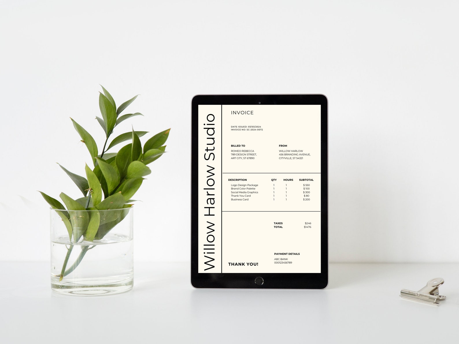 Neutral Minimalist Editable Invoice Receipt for Brand Designers ...