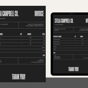 Freelancer Billing Template - Editable Invoice for Graphic Designer ...