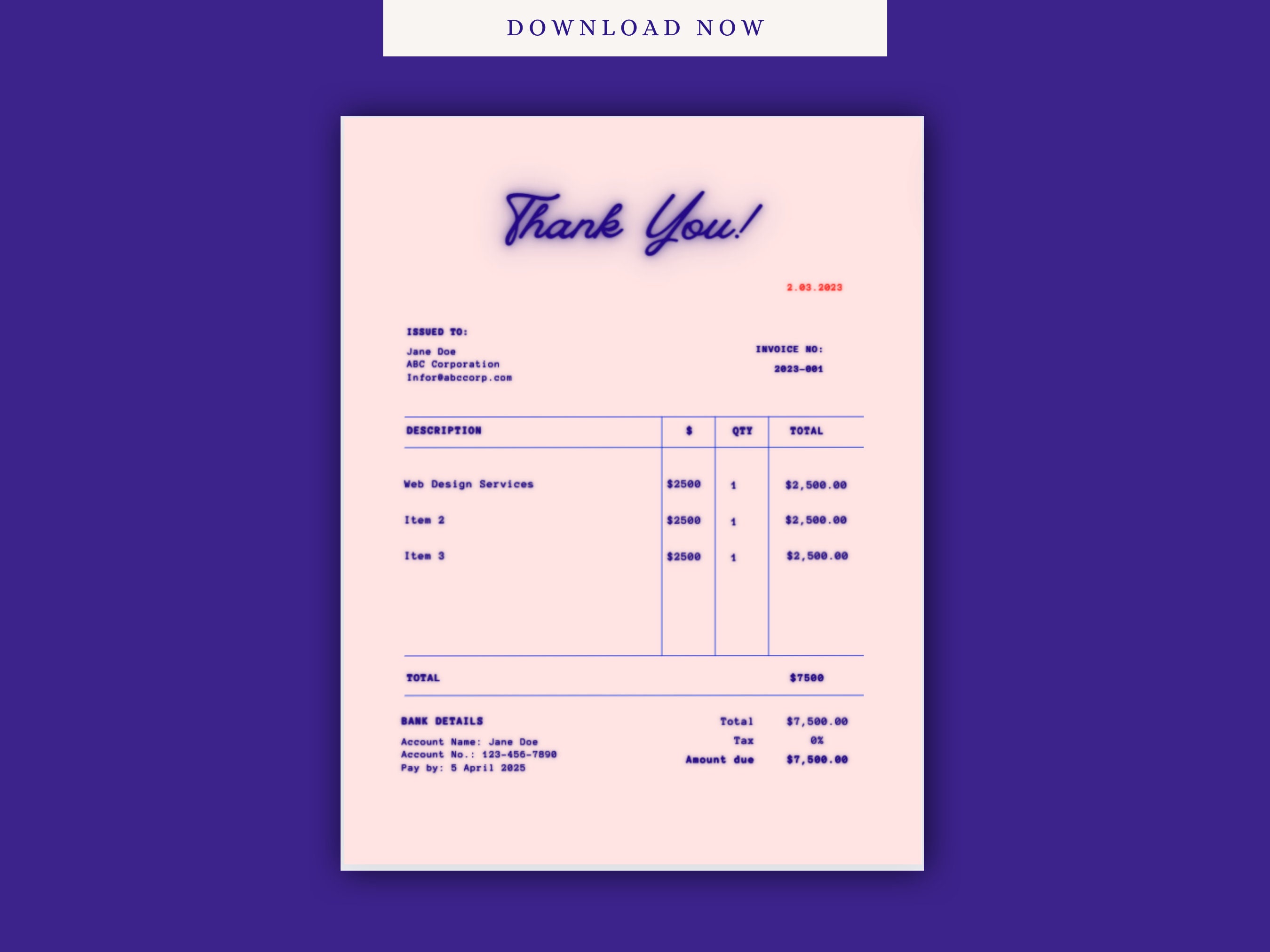 Vintage Invoice Template, Small Business Invoice, Canva Template ...