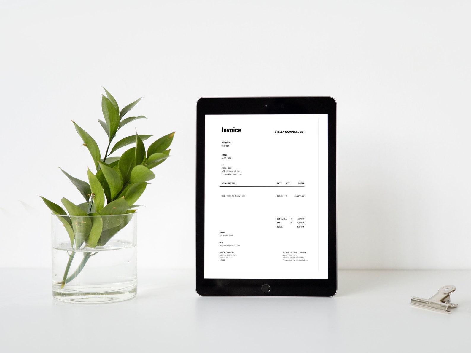 Minimalistic Invoice Template - Etsy
