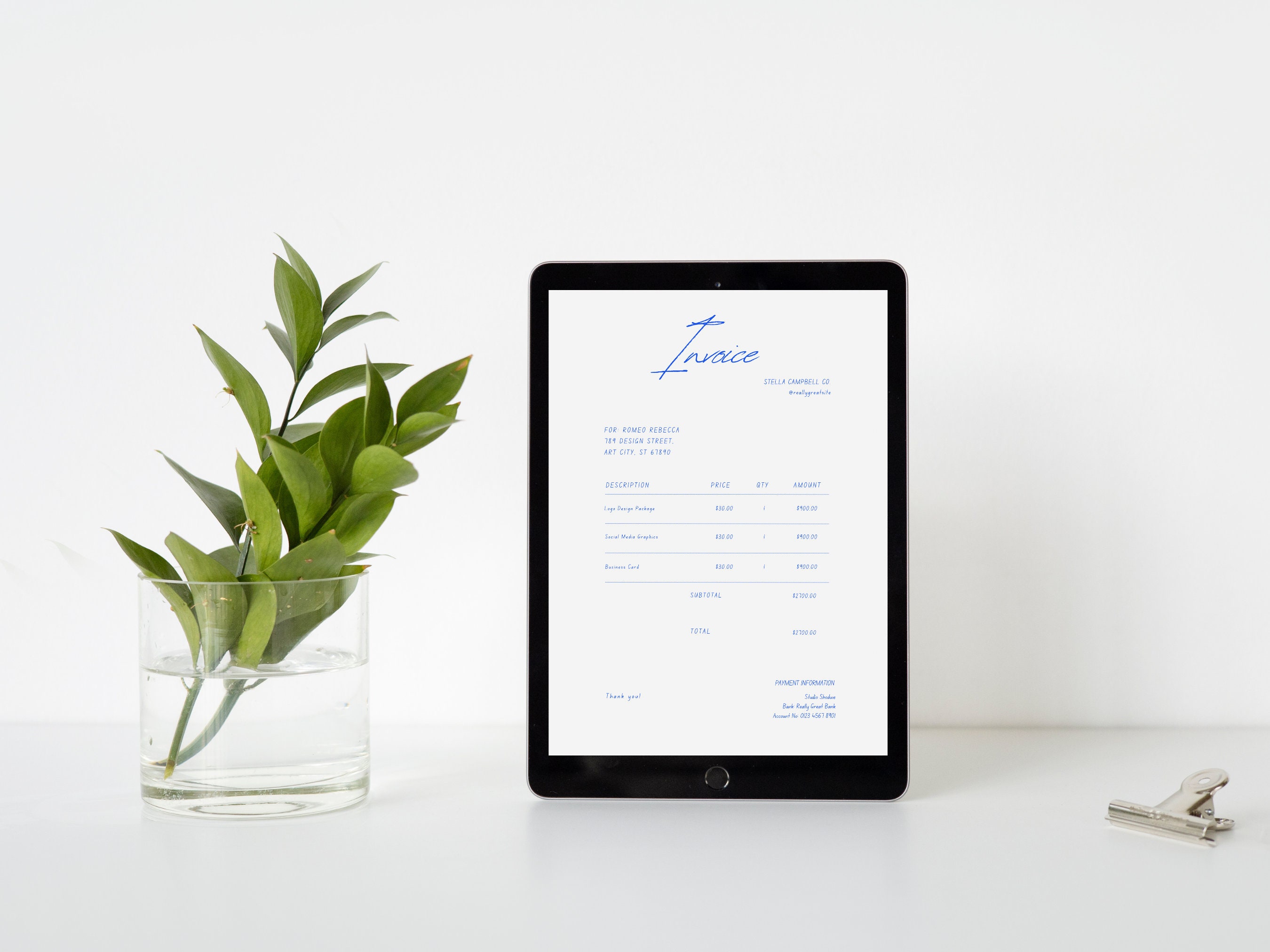 Handwritten Small Business Invoice Template for Bakers, Pastry Chefs ...