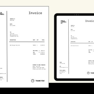 Minimalistic Fun Invoice Template - Etsy