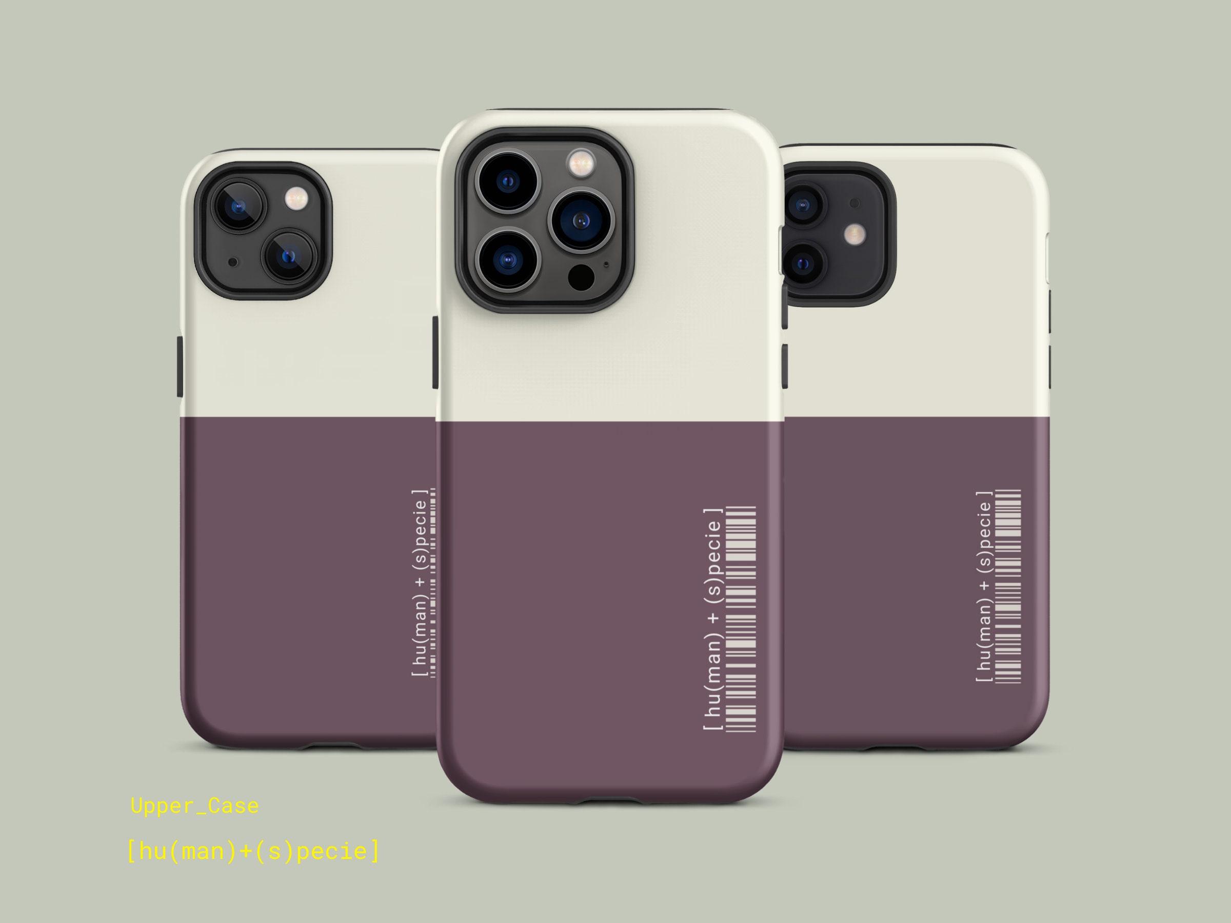 Futuristic Barcode Design Purple & Beige Phone Case for iPhone 11, 12 ...