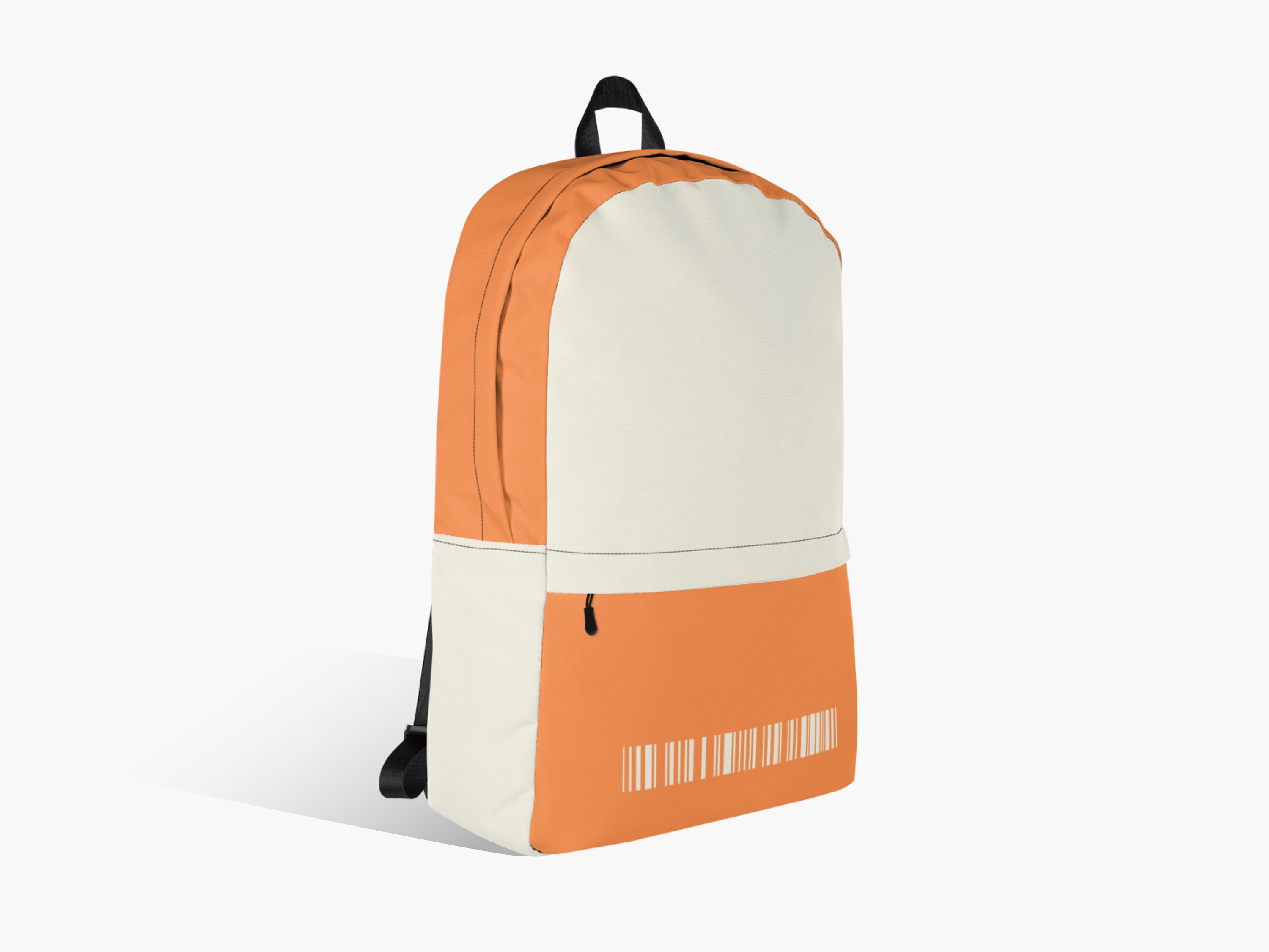 Cyberpunk Backpack, Orange & Beige Futuristic Design With Barcode ...