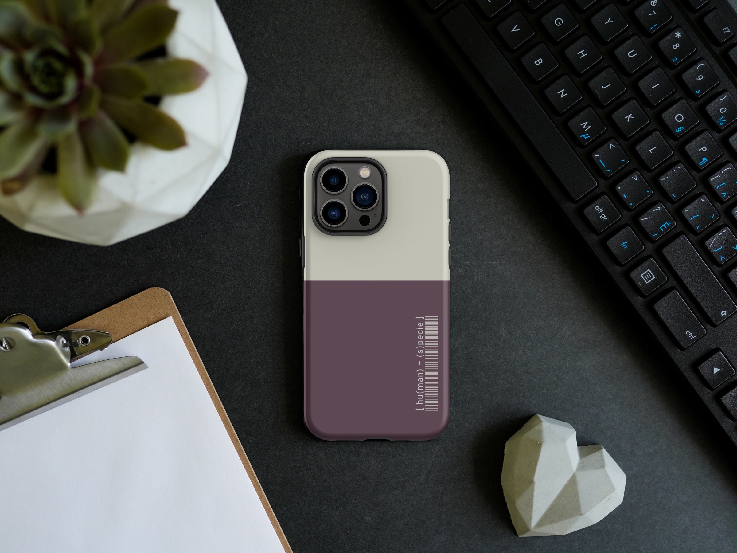 Futuristic Barcode Design Purple & Beige Phone Case for iPhone 11, 12 ...