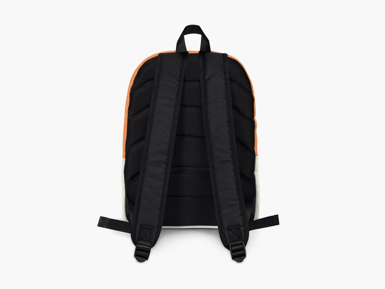 Cyberpunk Backpack, Orange & Beige Futuristic Design With Barcode ...