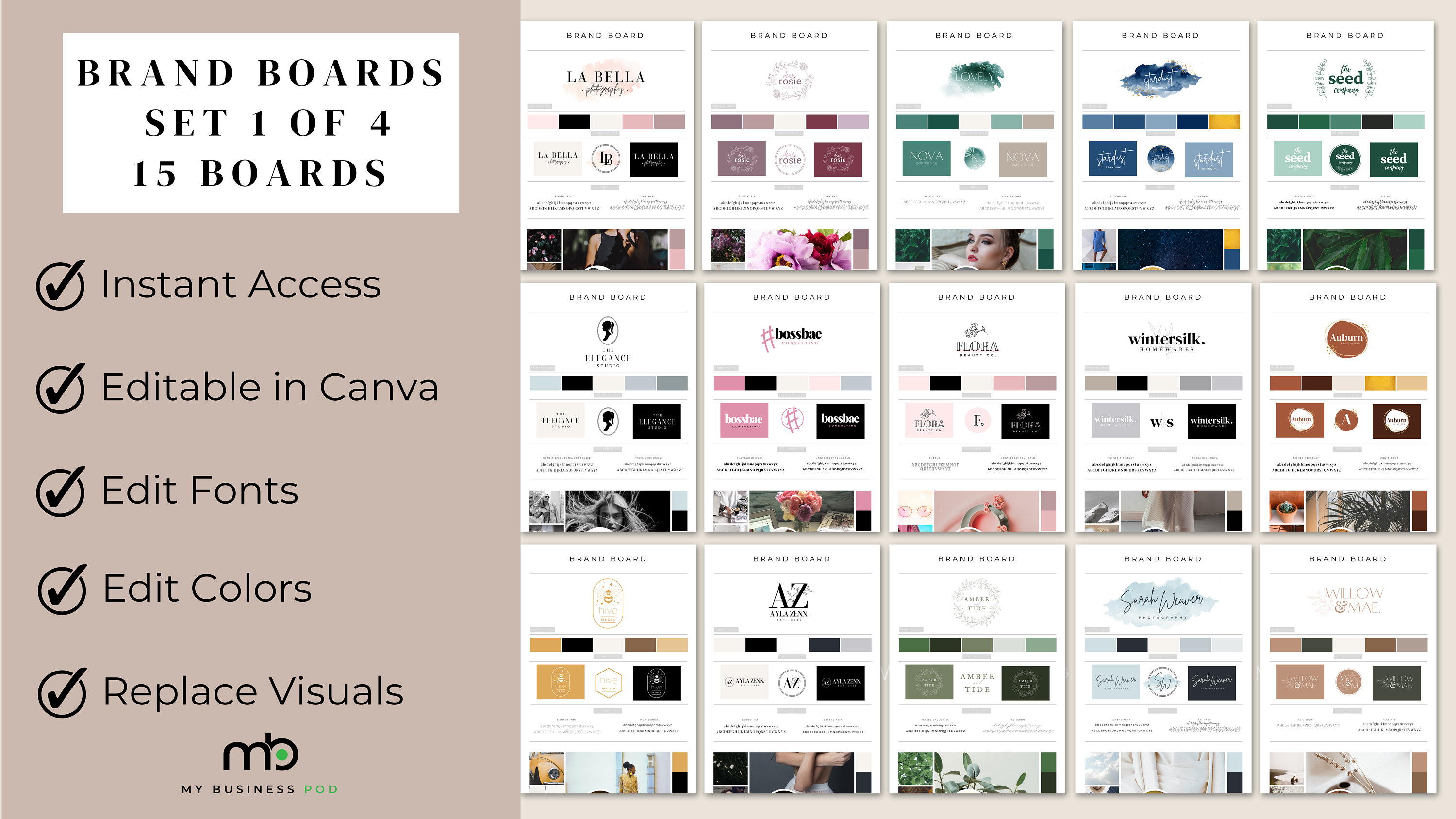 Branding Boards Mega Bundle, Logo Design, Brand Identity, Style ...