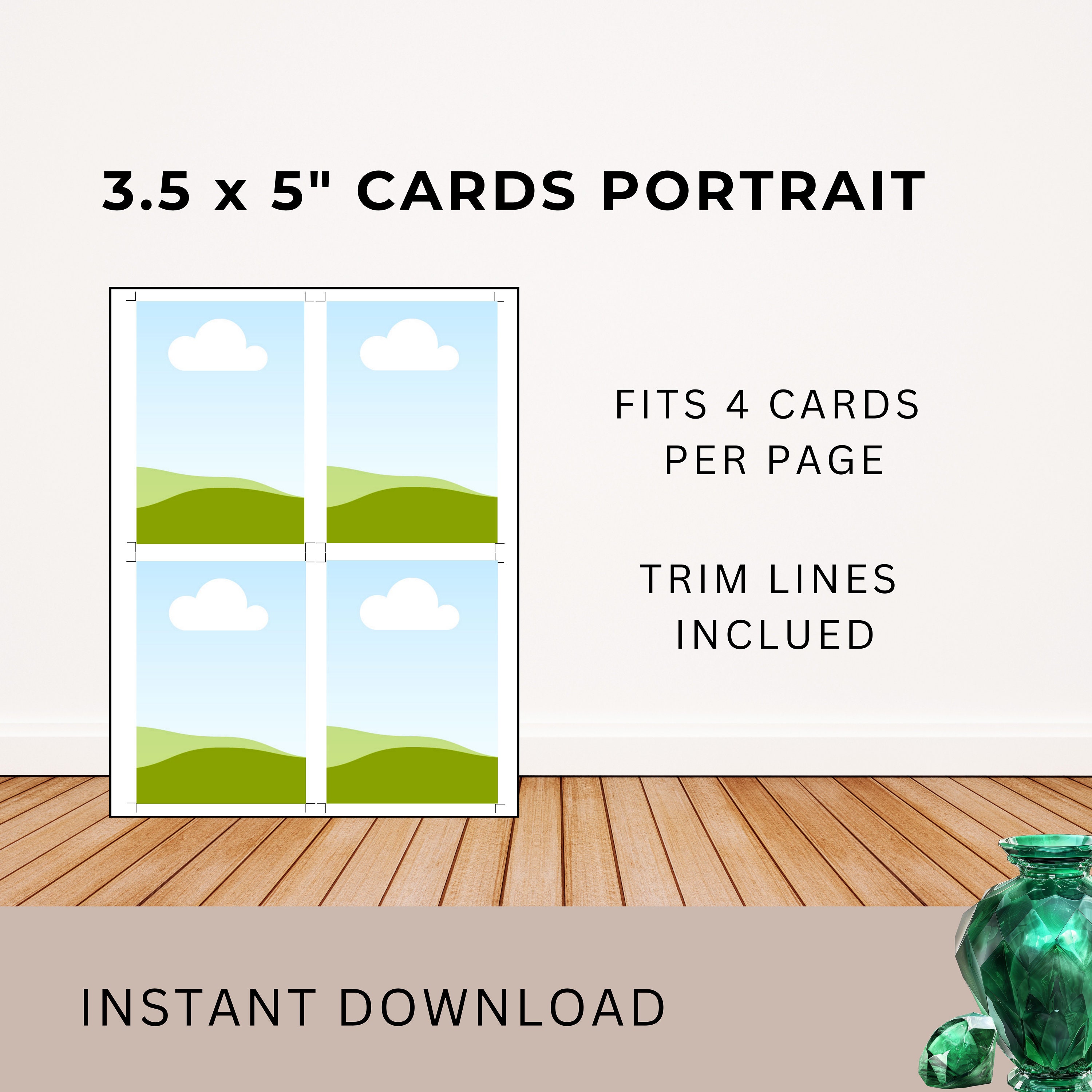 Printing Template 3.5 X 5inch Portrait Print and Cut Canva Multi Page ...