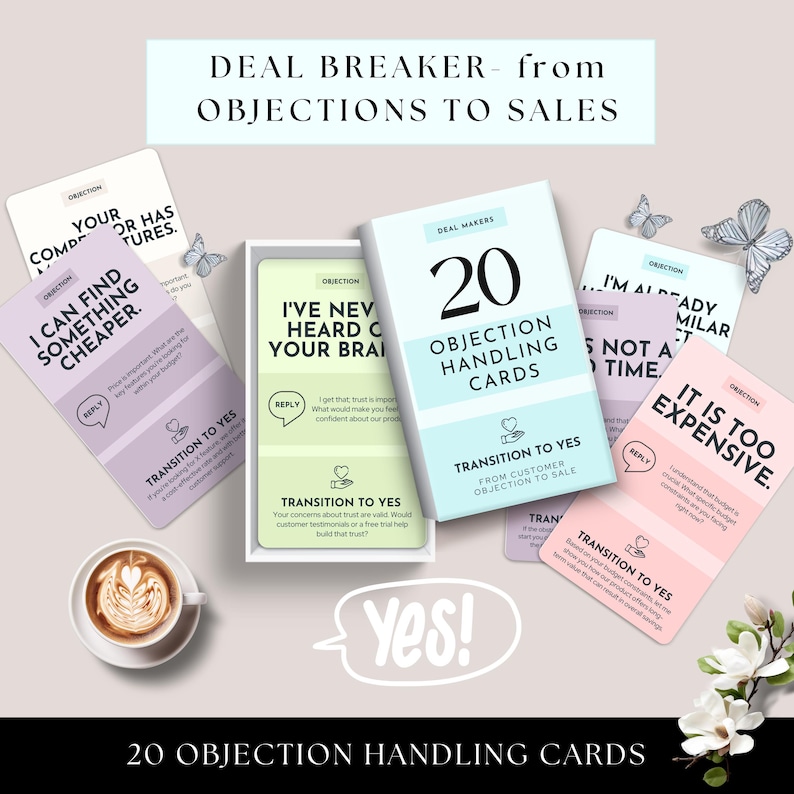 Objection Handling Cards, Sales Tools, Deal Breaker, Customer Service ...