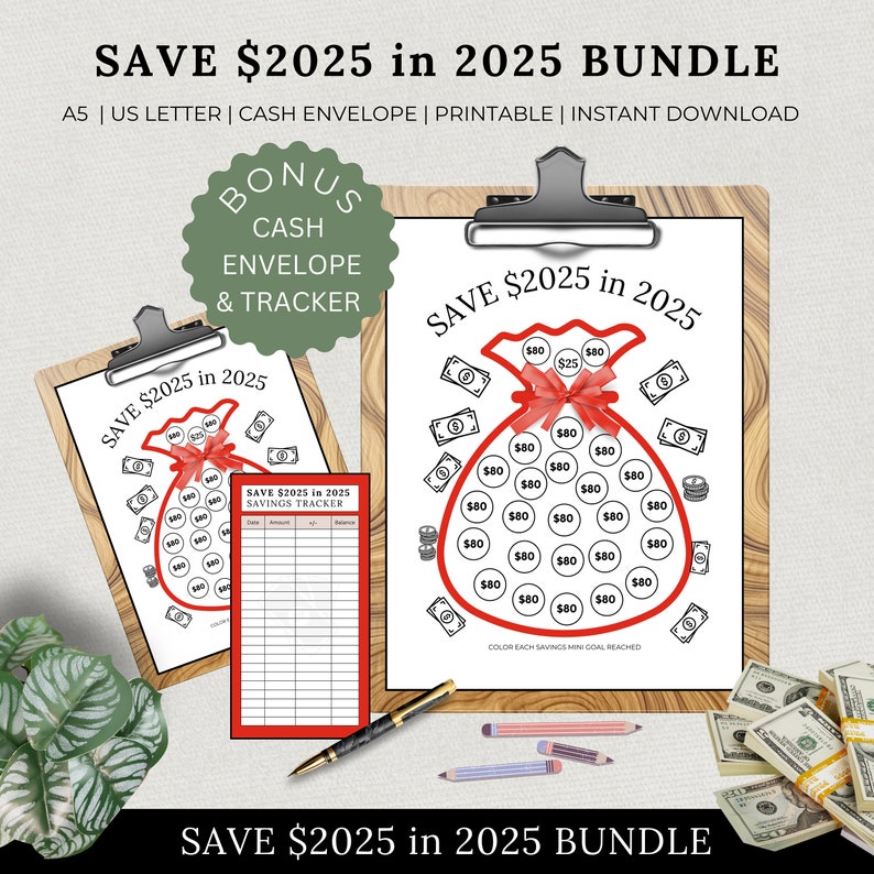 Printable Savings Tracker, Save 2025 in 2025, Financial Goals, Template ...