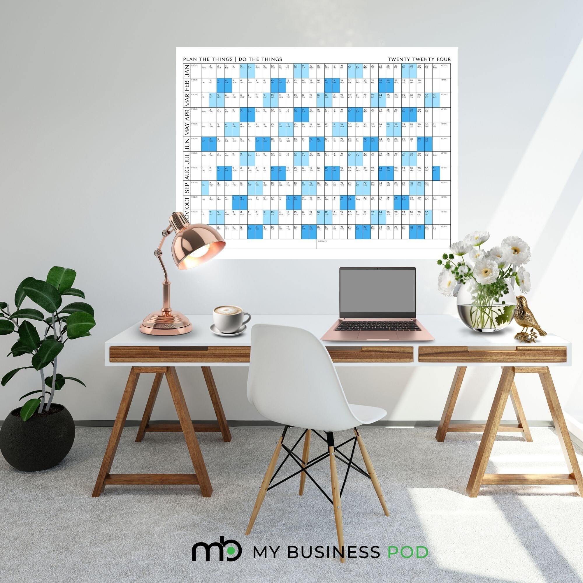 Printable 2024 Wall Calendar, 2024 Wall Planner, Year Planner, Monthly ...