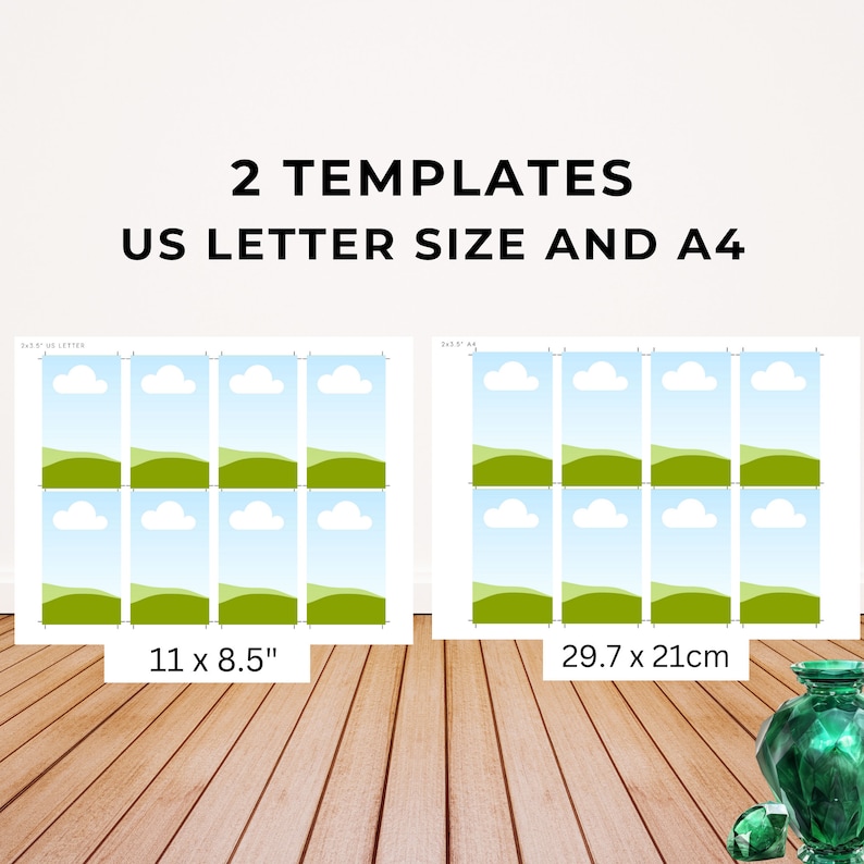 Printing Template 2 X 3.5 Inch Print and Cut Canva Multi Page Template ...