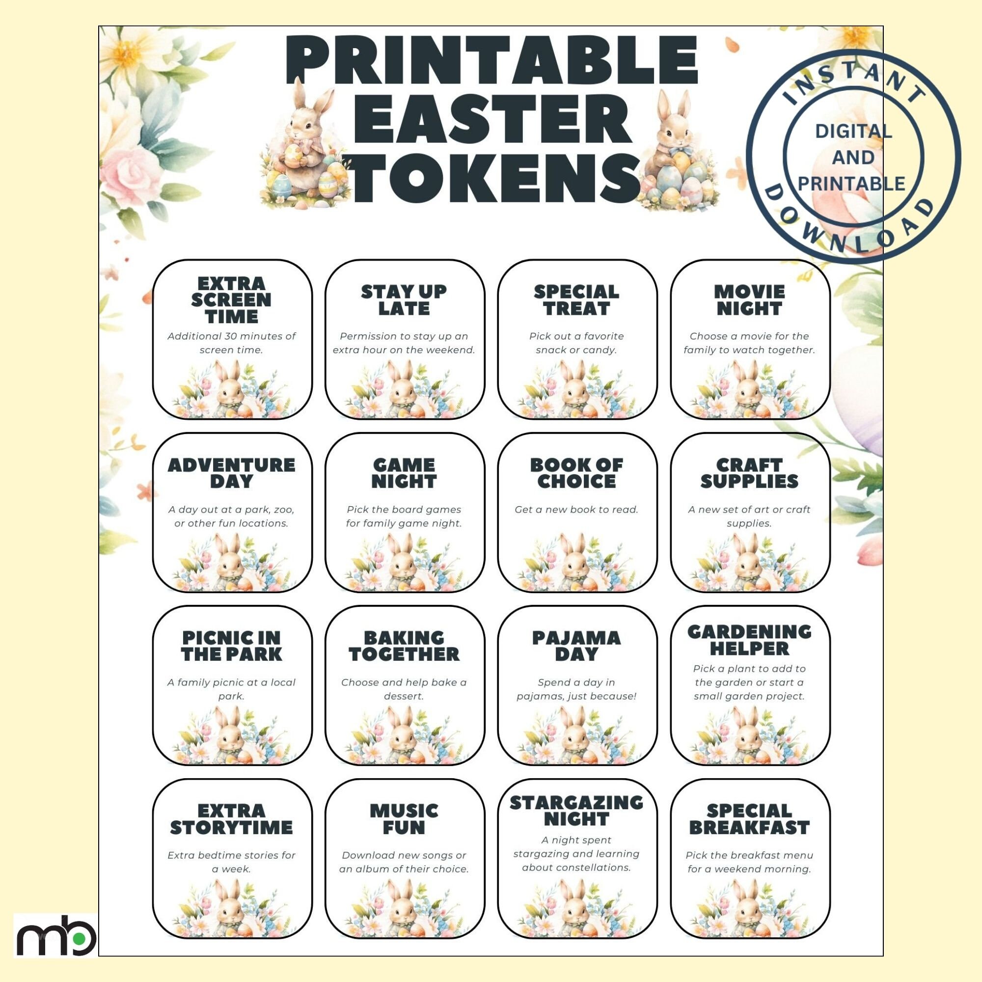 Printable Easter Tokens, Easter Games, Easter Fun, Easter Activities ...