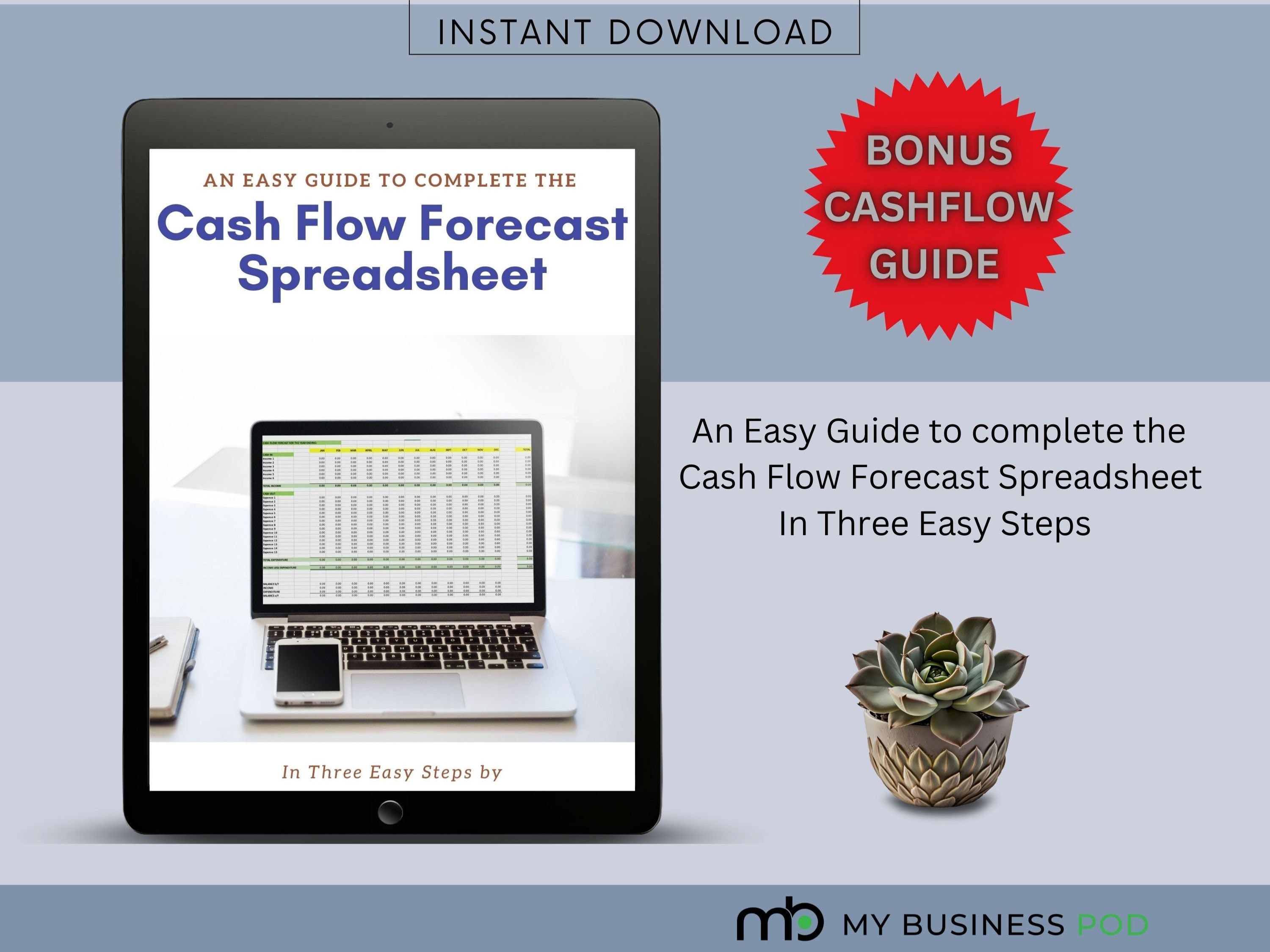 Cash Flow Forecast – Excel Spreadsheet Template, Money Tracker ...