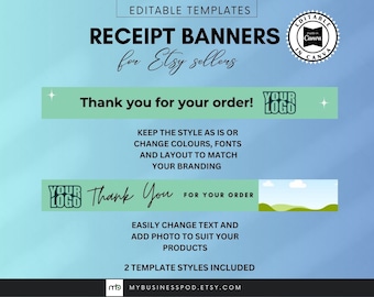 Etsy Shop Receipt, Etsy Receipt Banner Canva Templates, Etsy Order ...