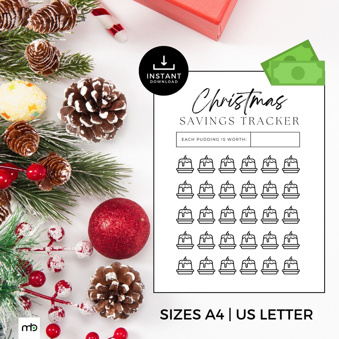 Savings Tracker, Christmas Savings Tracker, Xmas Savings, Christmas ...