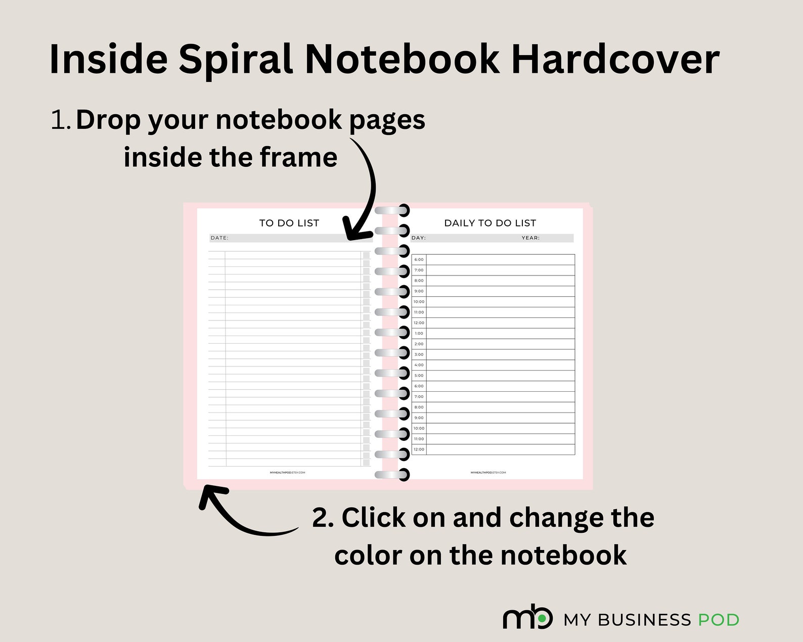 Notebook Template, Spiral Notebook Template, Hardcover Notebook ...