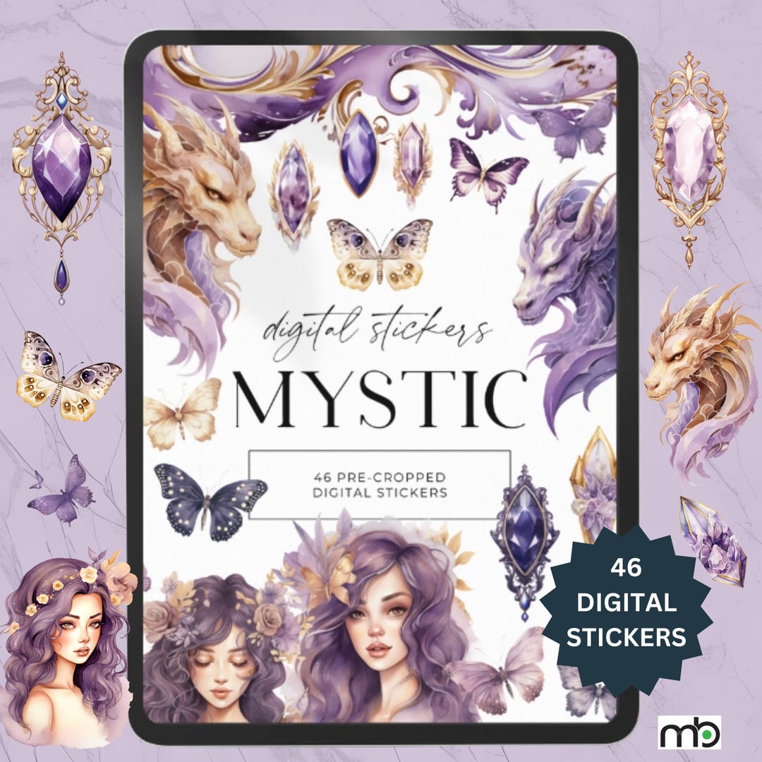 Mystic Digital Stickers, Fantasy, Butterfly, Butterflies, Gemstone ...