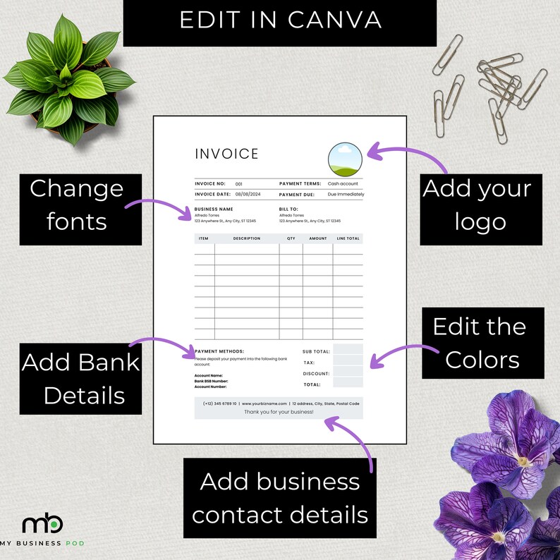 Editable Business Forms, Quotation Invoice Receipt, Small Business ...