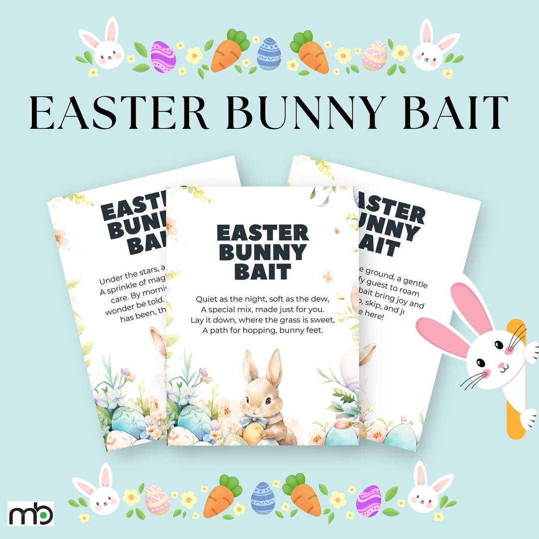 Easter Bunny Bait Printable Sheets, Easter Bunny Games, Easter Rhymes ...